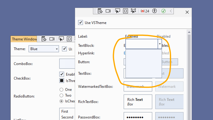 Theming of WPF dialog not working for all controls on the dialog - Microsoft Q&A