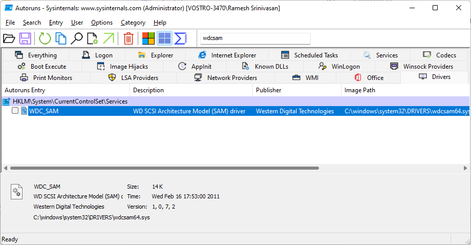 Can't Uninstall Driver (wdcsam64.sys) - Microsoft Q&A