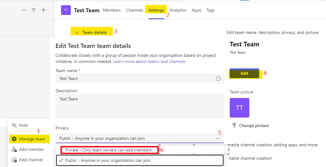 Make a public team private in Microsoft Teams - no option of privacy ...