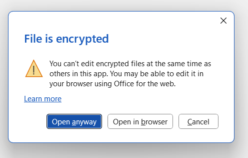 Unable to change sensitivity label on a Word document that I own - unable to edit the document ...