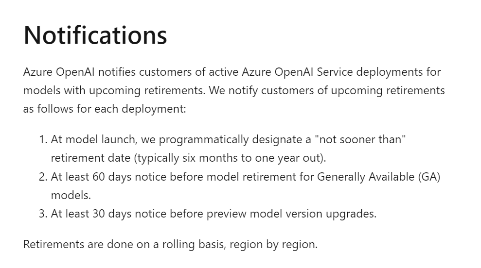 Model update notice - Microsoft Q&A