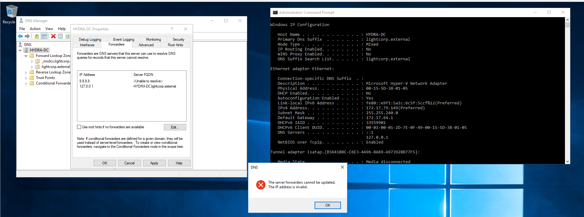 Windows 2016 server not getting internet connection after configuring ...