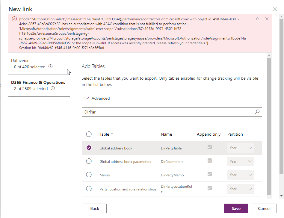 Azure Synapse Link With Fando Missing Tables Microsoft Qanda