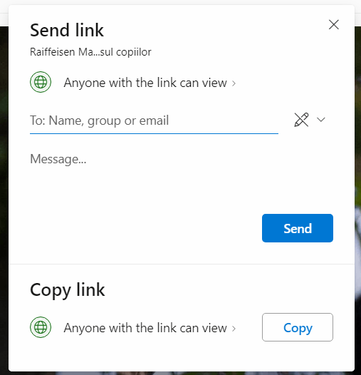Sharing a link to a photo album in view only mode requires the receiver ...