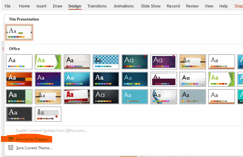 Help creating new presentation with customized template under "personal ...