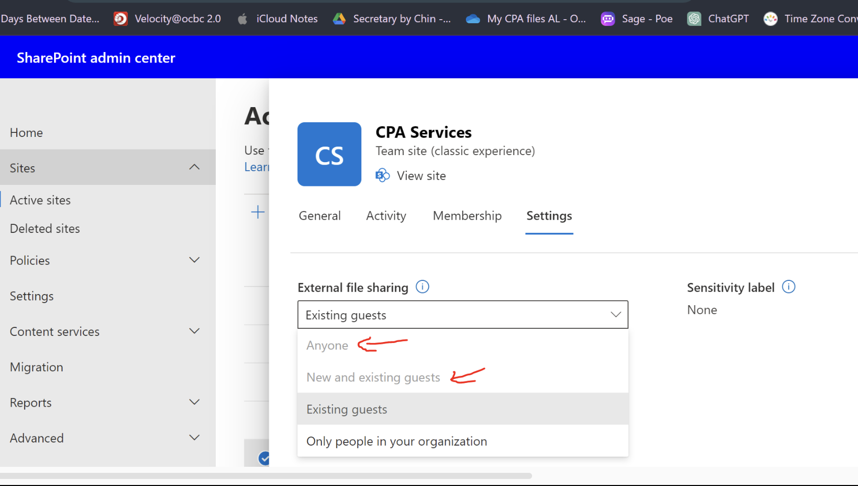 External collaboration in Sharepoint - greyed out - Microsoft Q&A