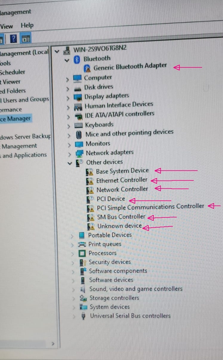 Multiple Drivers not found on windows 2022 server - Microsoft Q&A