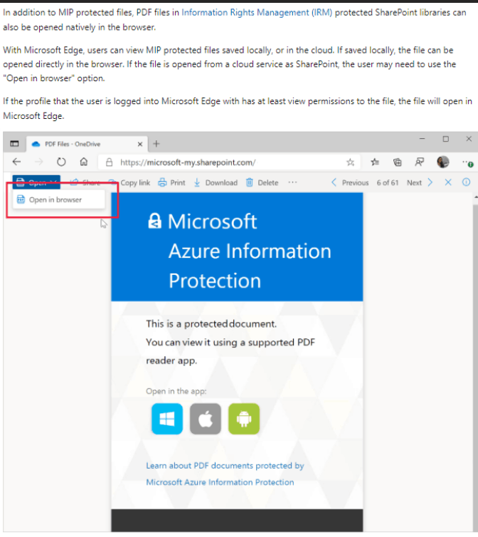 How to read PDF documents in IRM protected library ? - Microsoft Q&A