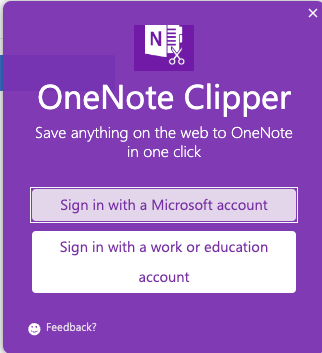 OneNote WebClipper doesn't show login page - Microsoft Q&A