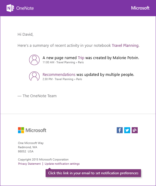 OneNote notifications - Microsoft Q&A