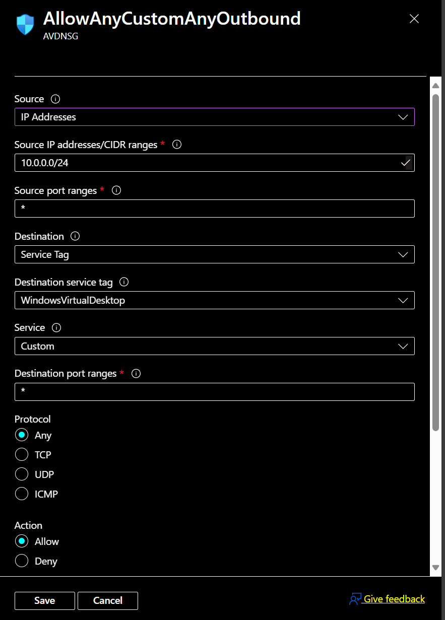 What Network Security rules should I allow to allow Azure Virtual ...