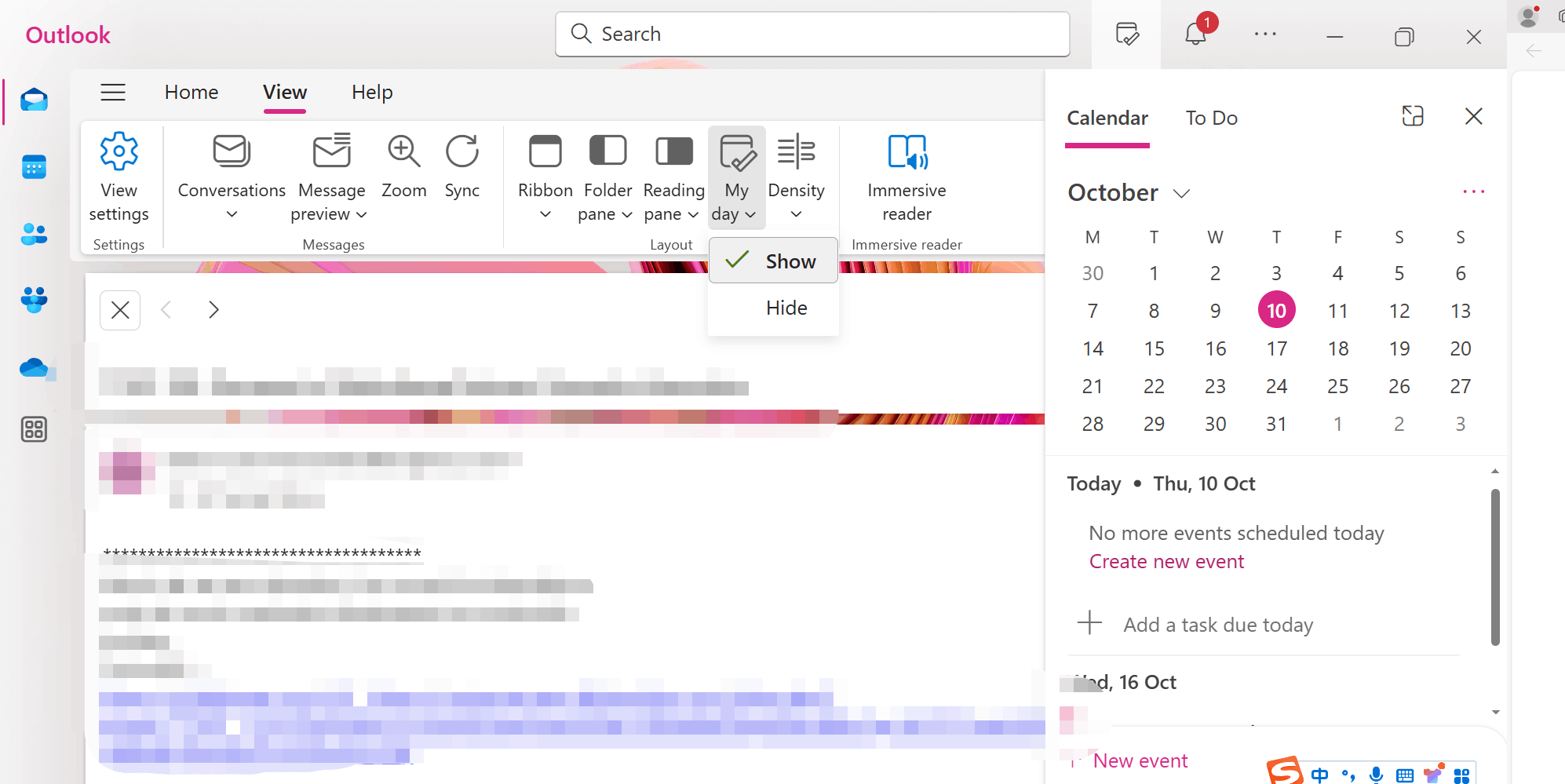 new outlook auto fit screen resolution - Microsoft Q&A