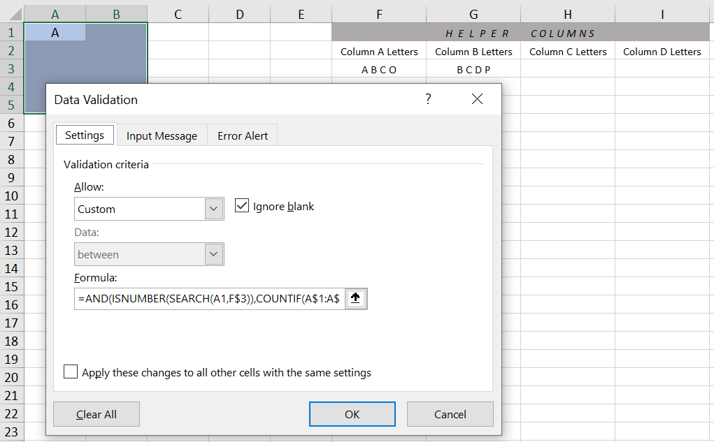 Excel - column cells with two data validation - a list and eliminate ...