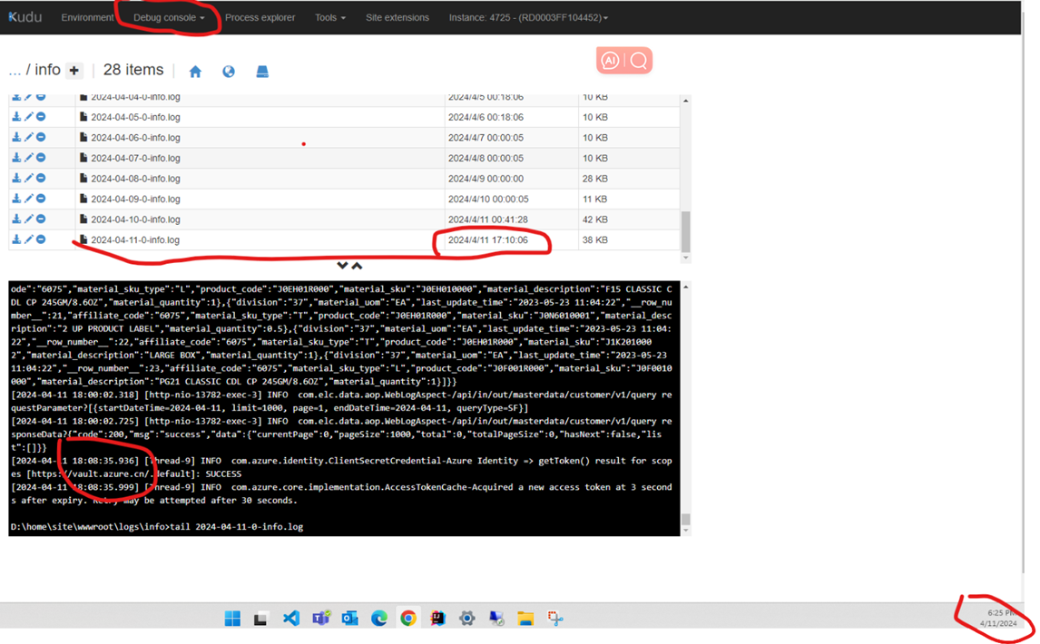 The log update time of the webapp is delayed. - Microsoft Q&A