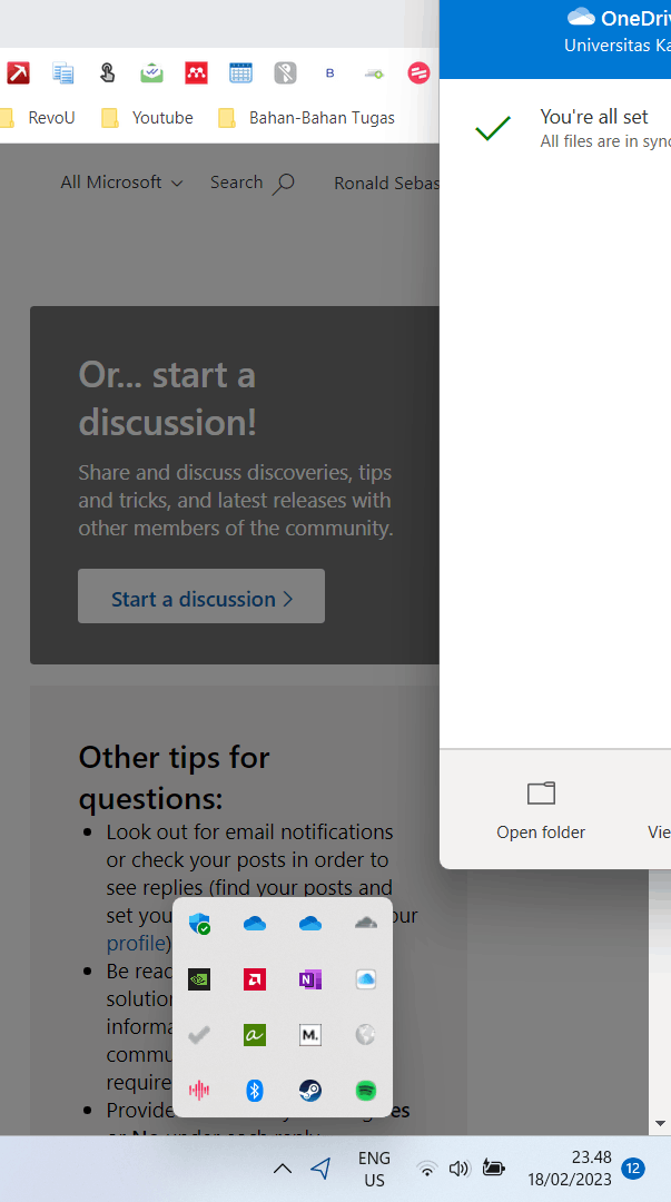Onedrive display cuts my screen - Microsoft Q&A