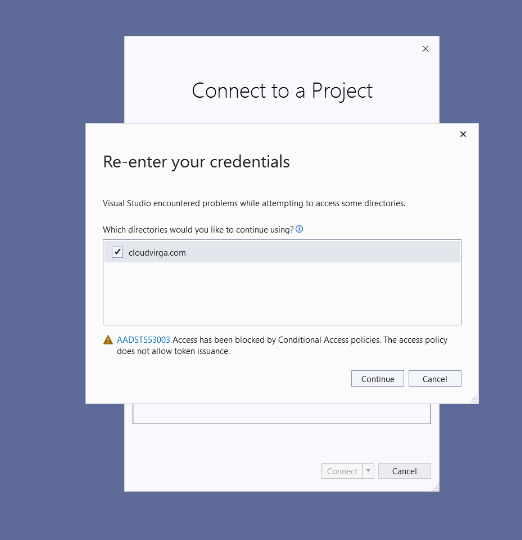 Visual Studio Team Explorer Connection Manager not listing Projects ...