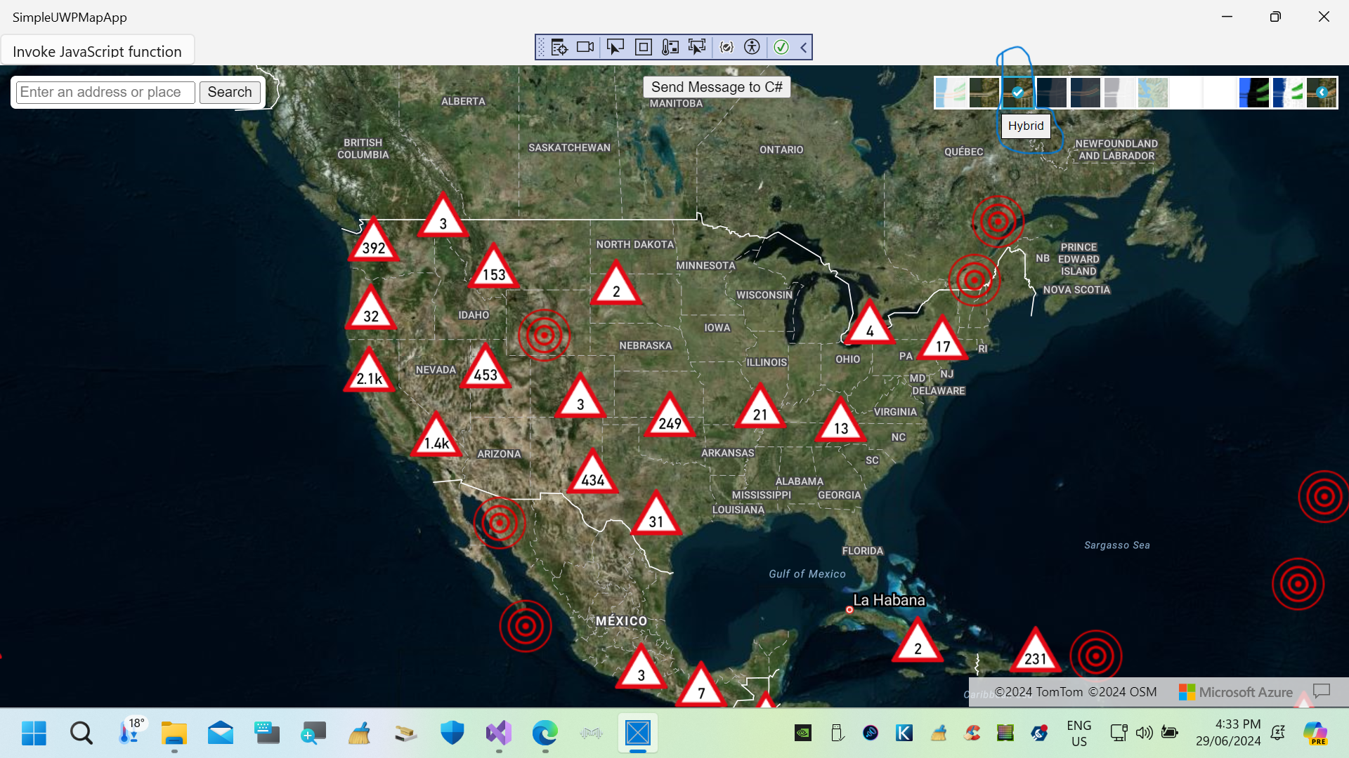 What different other types of Azure maps are there for a Hybrid aerial ...