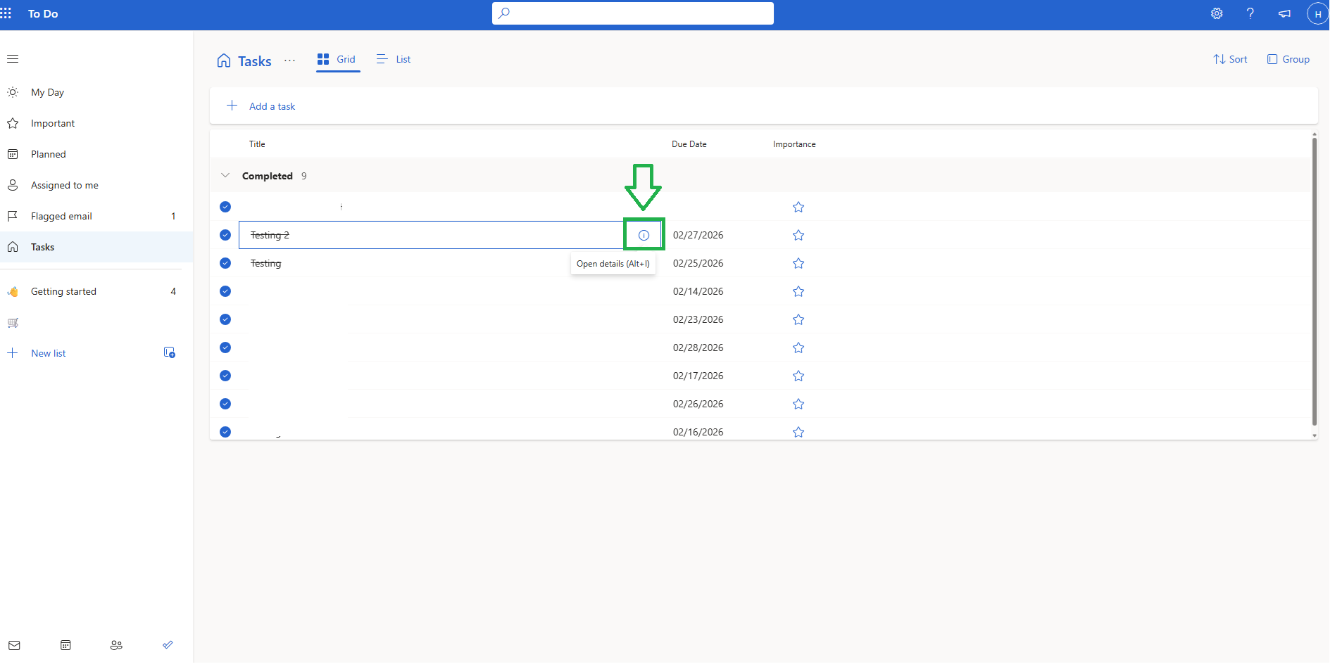 delete completed To Do Tasks - no right click menu - Microsoft Q&A