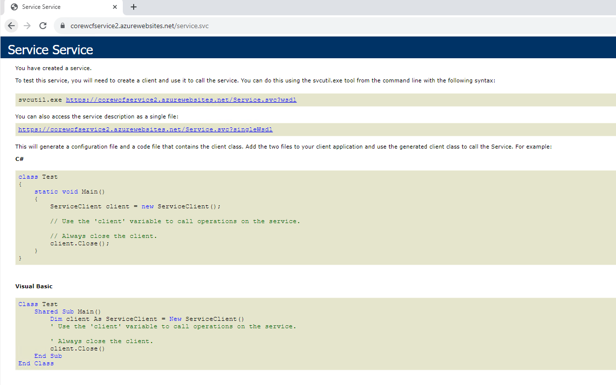 Running Corewcf In Azure App Service Microsoft Qanda