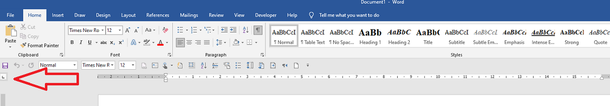 Word Tab Selector is Missing - Microsoft Q&A