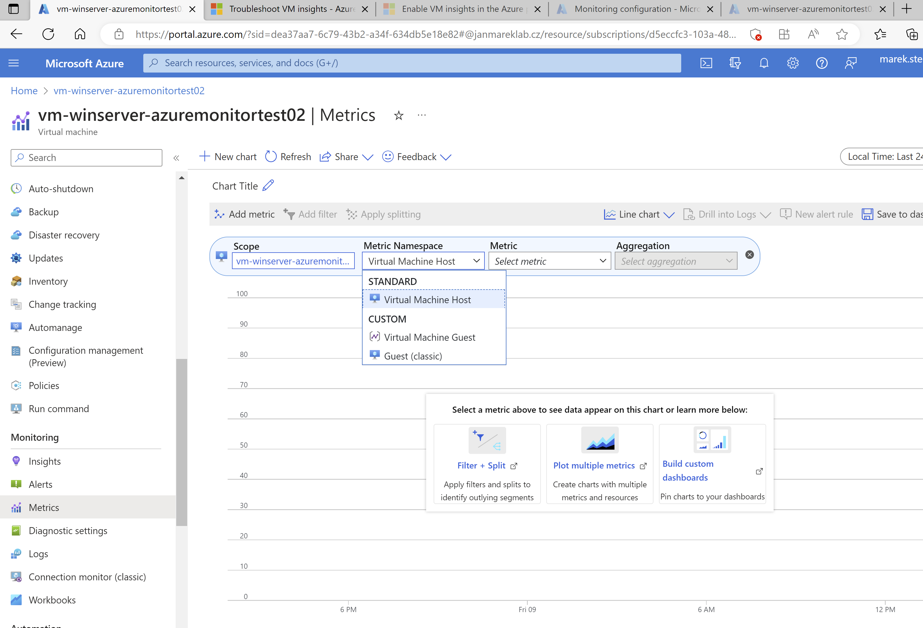 Azure Alert rule Free space metrics email notification does not show ...
