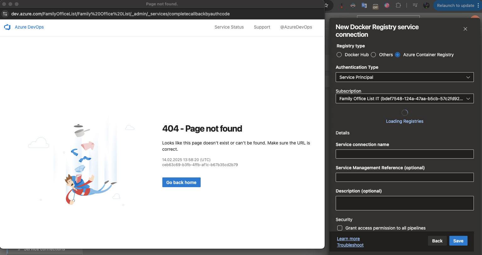 Bug with connect Azure Service Connection Authentication in Azure ... Bug with connect Azure Service Connection Authentication in Azure ...