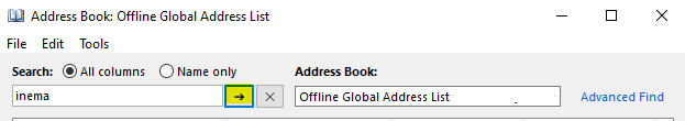 Outlook global address list function doesn't filter down like it used ...