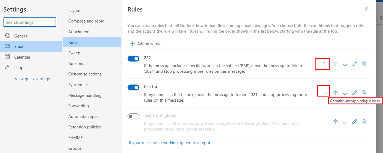 How to manually run Web Rule when its Run button is greyed out ? - Microsoft Q&A
