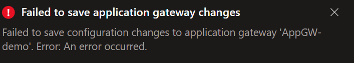 Failed To Save The Status Of Appgw When Creating A Protocol Listener With A Cert Generated