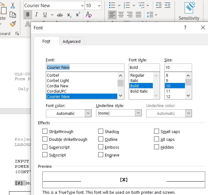 Font in Word document suddenly displays differently even though it's ...