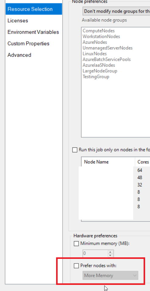 Microsoft HPC Pack API: Setting "Prefer Nodes With" programmatically - Microsoft Q&A
