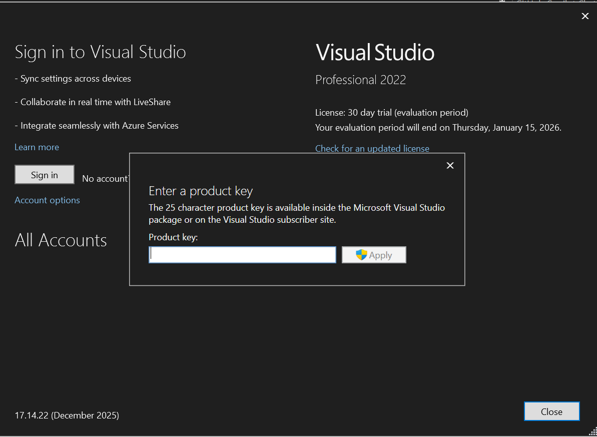 Register Visual Studio 2026 after installation - Microsoft Q&A