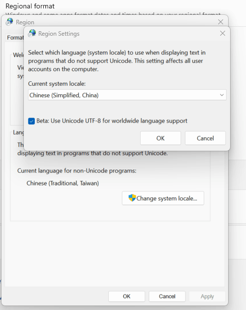 Not able to display Chinese character in the program on Windows 11 - Microsoft Q&A
