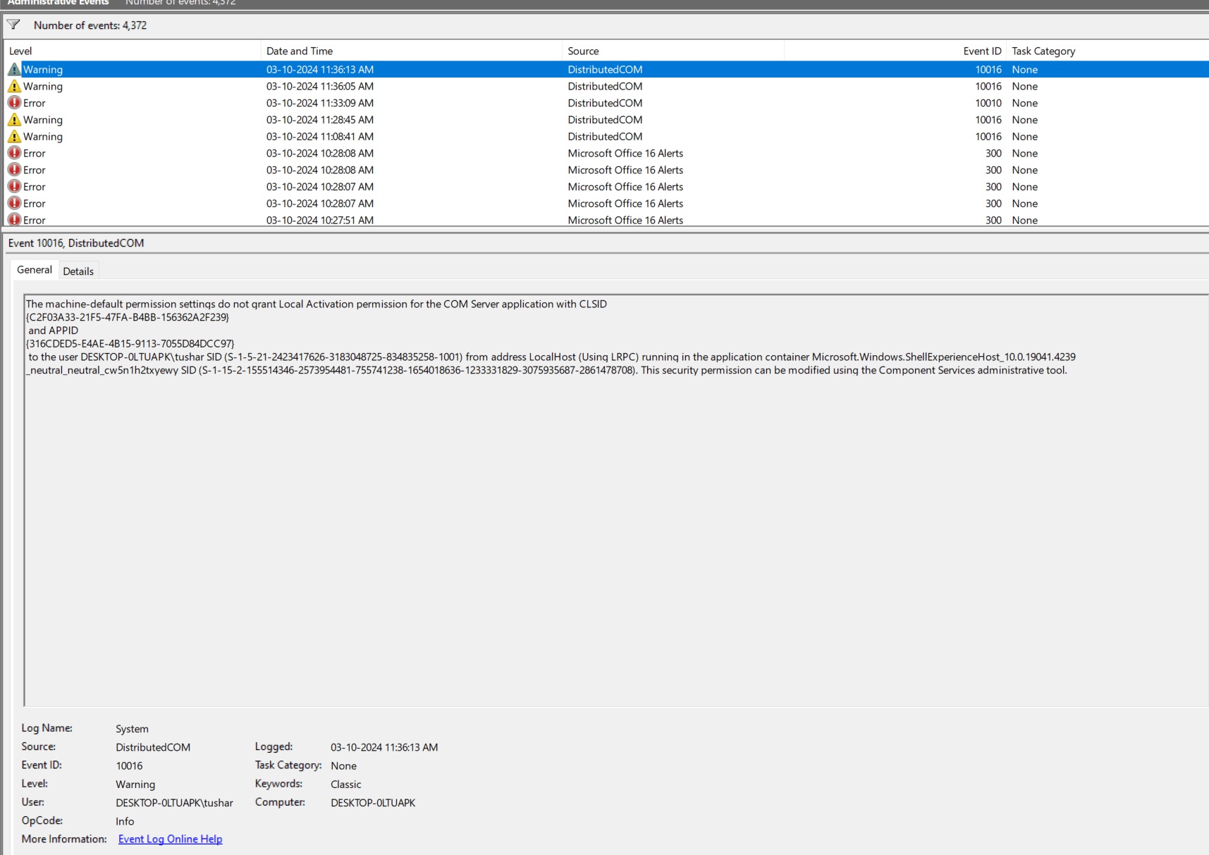 too many distributedcom errors - Microsoft Q&A