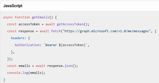 How to call Microsoft Graph APIs from a JavaScript Outlook Add-In - Microsoft Q&A