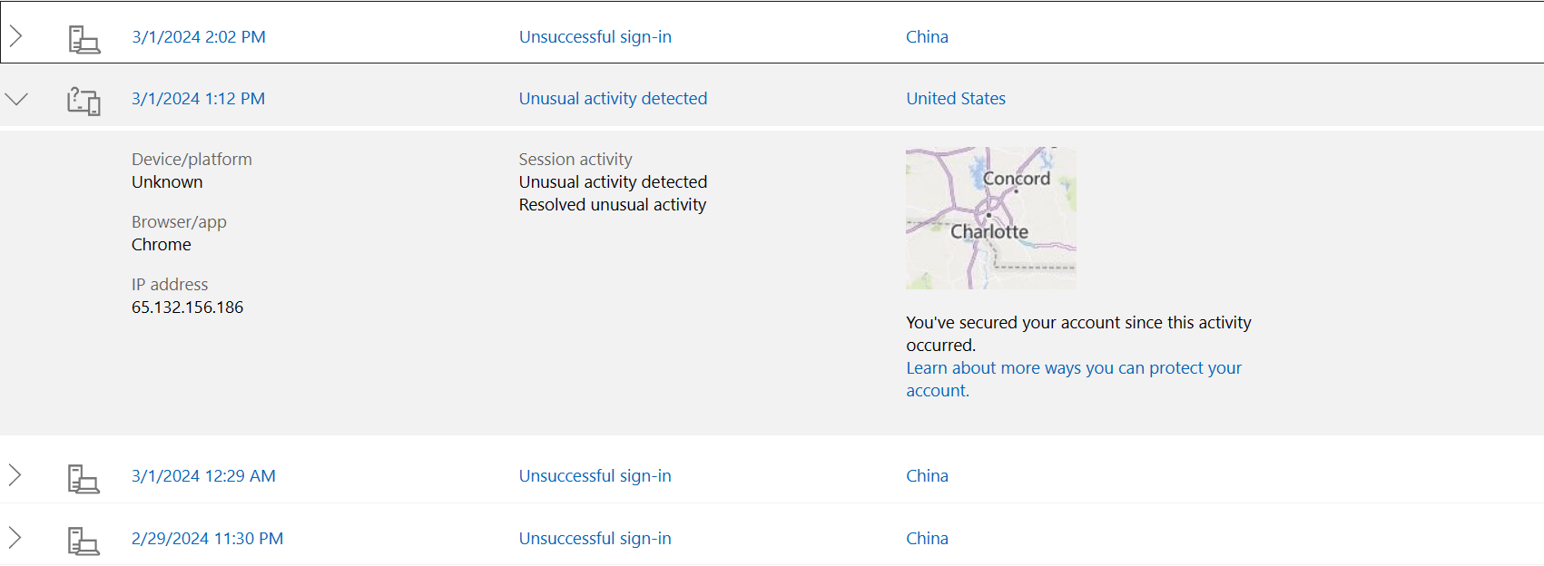 Definition of "Unusual Activity Detected" - Microsoft Q&A