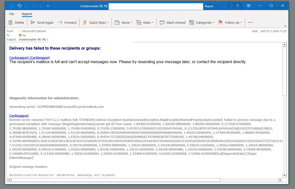 "Mailbox is Full" Error Occurs Only When Replying - Microsoft Q&A