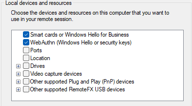 Remote desktop connection manager - Webauthn support - Microsoft Q&A