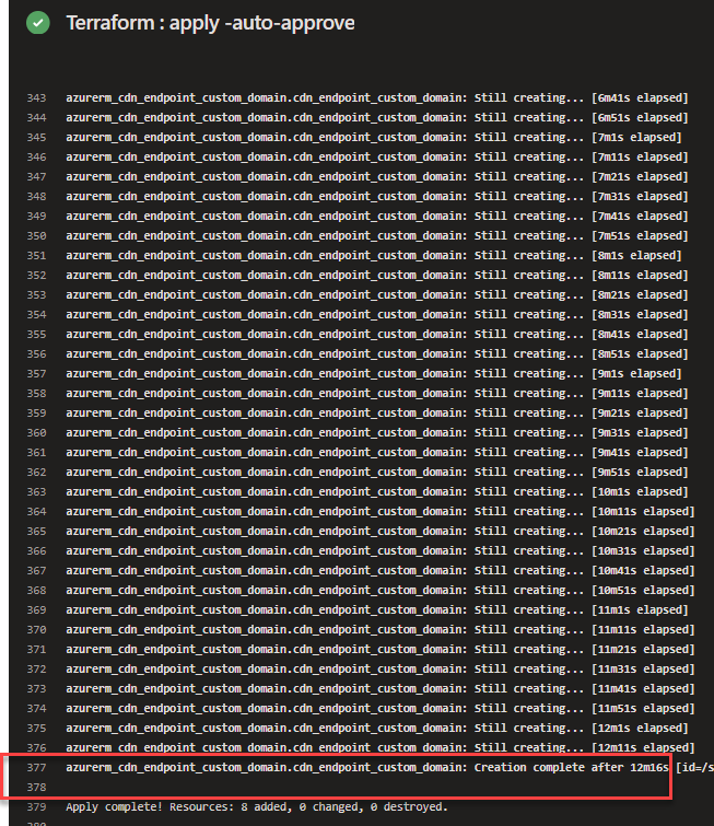 Adding A Custom Domain To Azure Cdn Endpoint Via Terraform And Azure Devops Pipeline Takes