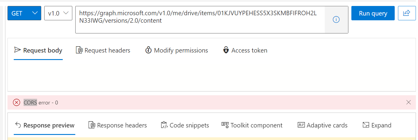 Getting access to a OneDrive DriveItemVersion - Microsoft Q&A