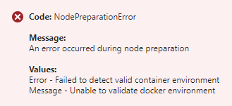 Azure Batch: Docker Compatible Windows Image Failed at Node Preparation - Microsoft Q&A