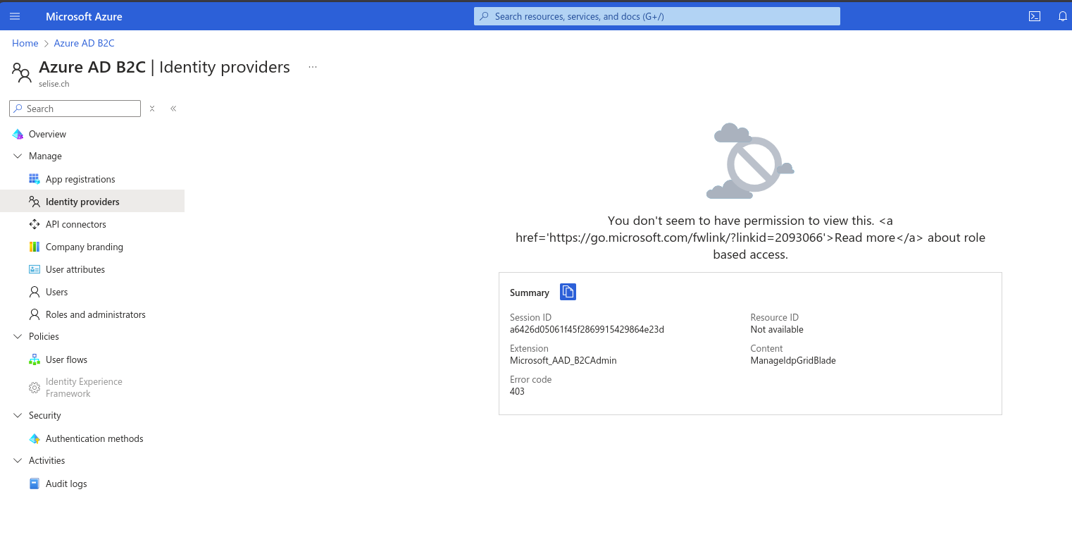 Not getting access to identity provider - Microsoft Q&A