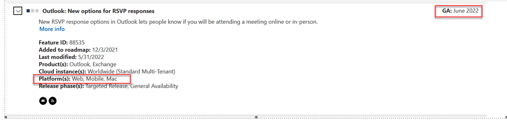 Outlook RSVP - Yes virtual; Yes in person - roadmap 88535 - Microsoft Q&A