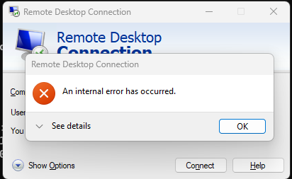 how can I access a VM by remote desktop? after than I activated TLS 1.3 ...