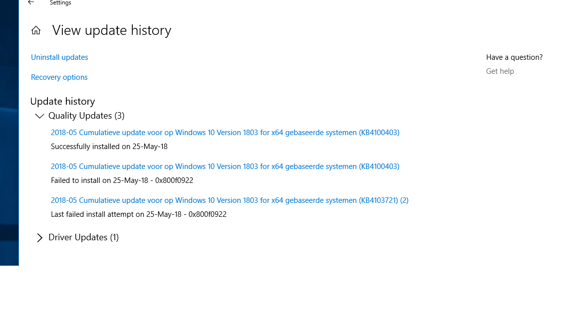 Red exclamation mark on window 10 update icon - Microsoft Q&A