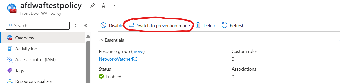 How to Change the Azure WAF Policy Mode - Microsoft Q&A