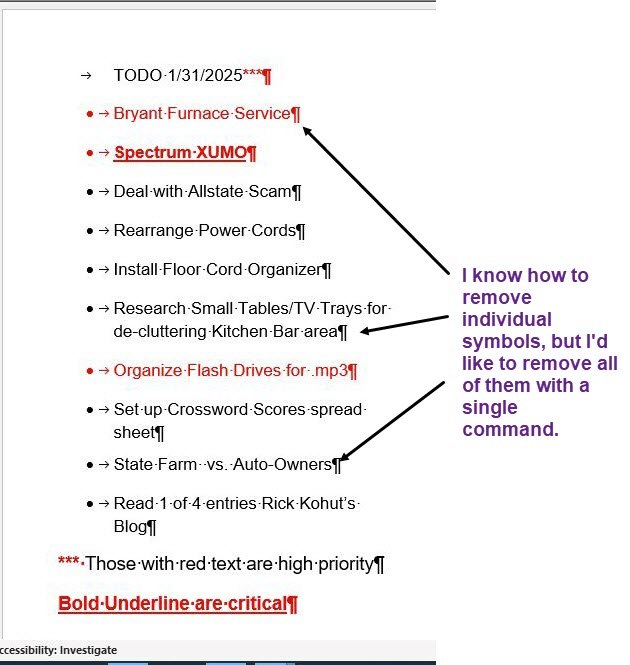 Remove page break and paragraph symbols in Word. I FOUND THE ANSWER ...