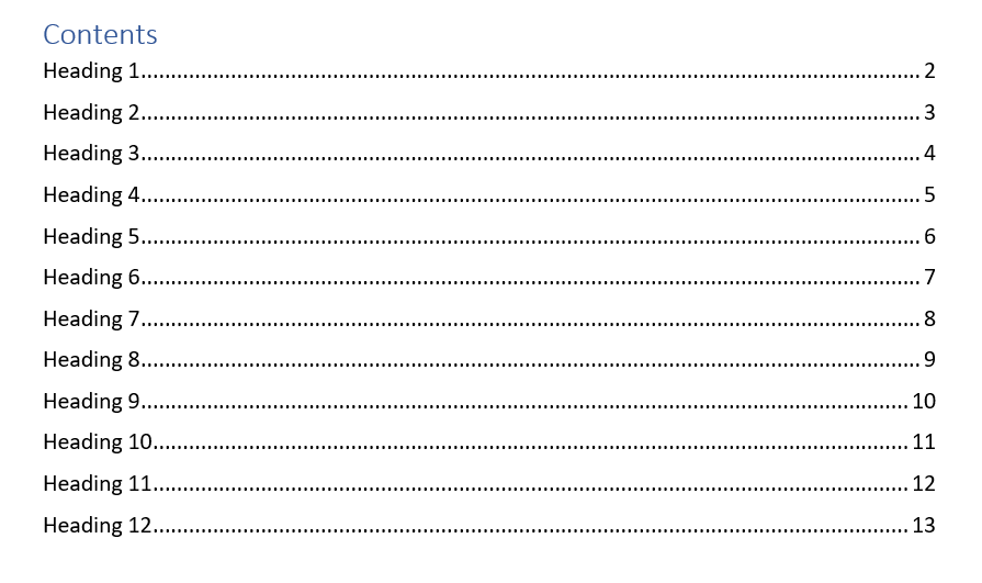 Word - Table of Content - Double Digit Header - Formatting Bug ...