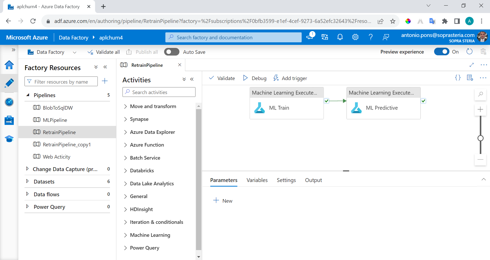 Update Machine Learning models by using Data Factory - Microsoft Q&A