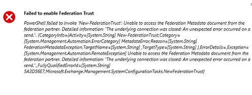 Federation Trust Unable to access Federation Metadata - Microsoft Q&A